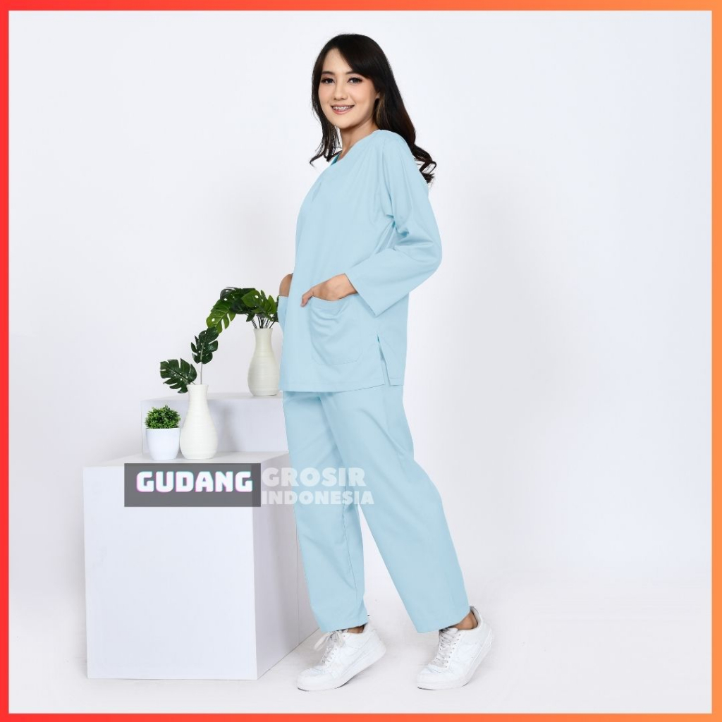 Jual [KHUSUS LENGAN PANJANG] Baju Jaga Dokter Scrub OK Modern | Scrubs ...
