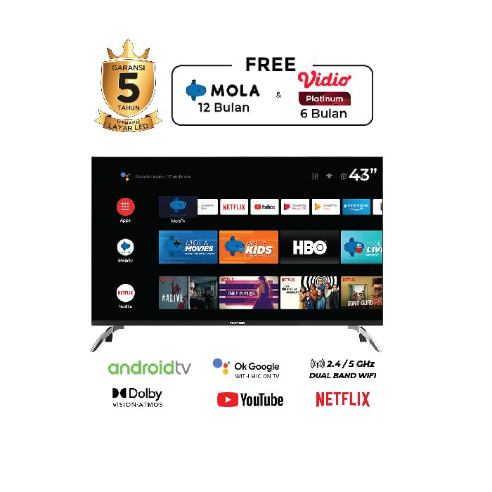 Jual TV LED Polytron PLD43AG9953 / 43 Inch - Smart TV Android | Shopee ...