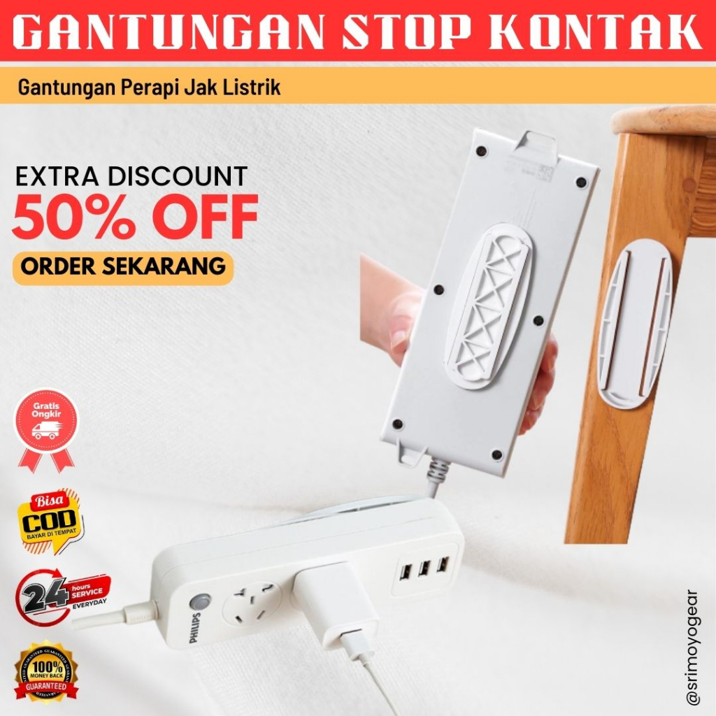 Jual Rak Gantungan Stop Kontak - Gantungan Perapi Jak Listrik Hook Wall ...