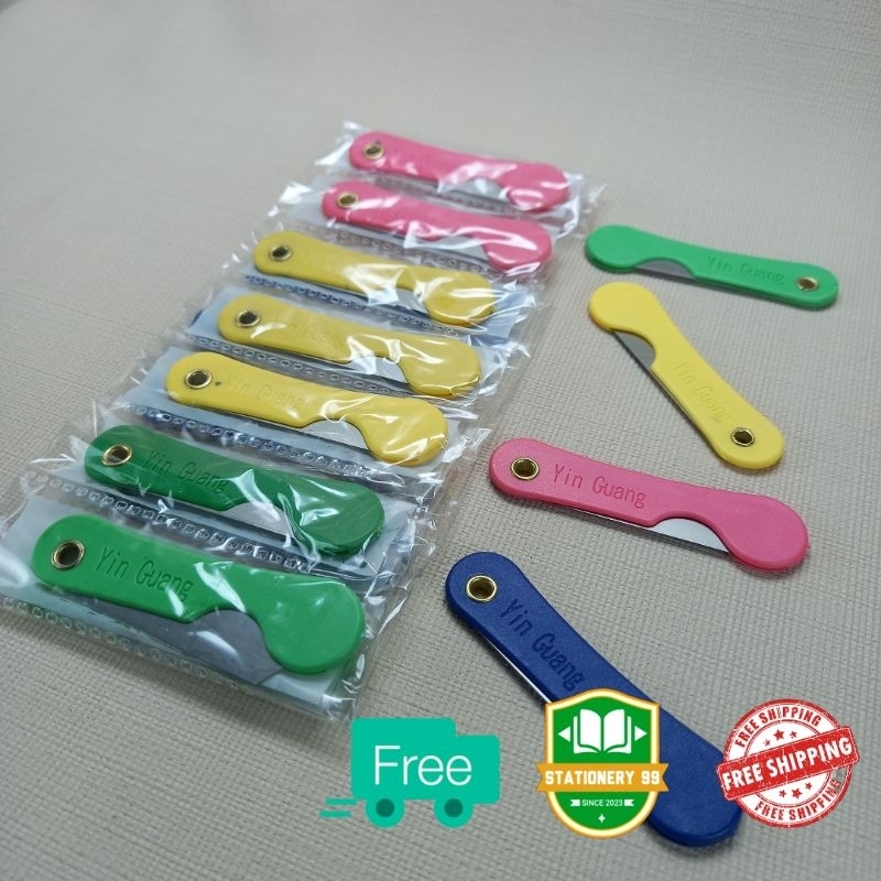 Jual PEMES renceng 12pcs/pisau lipat/cutter mini/pisau pemes | Shopee ...