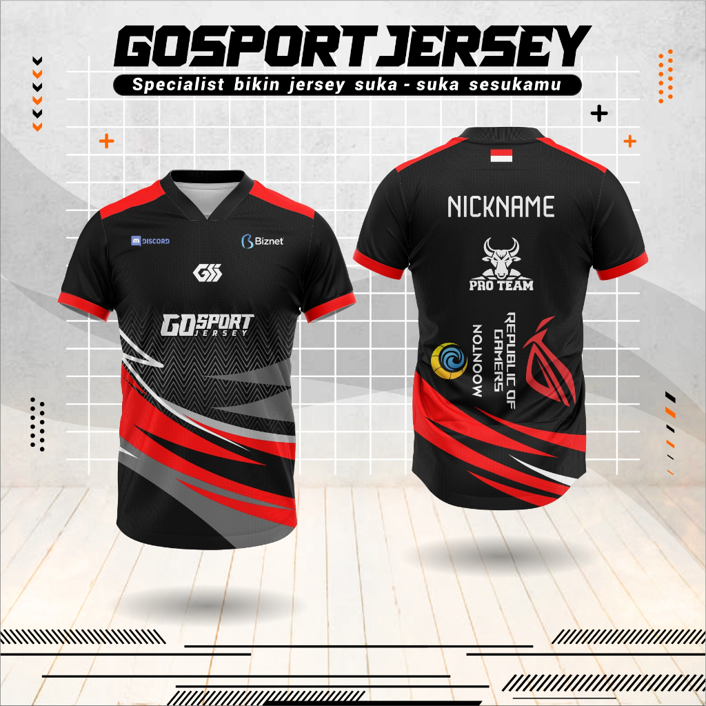 Jual Baju Jersey Gaming Esports Custom Nama Dan Logo Full Printing ...