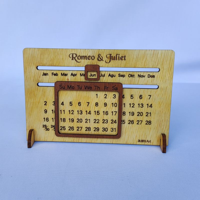 Jual kalender kayu sepanjang masa calendar abadi aesthetic | Shopee ...