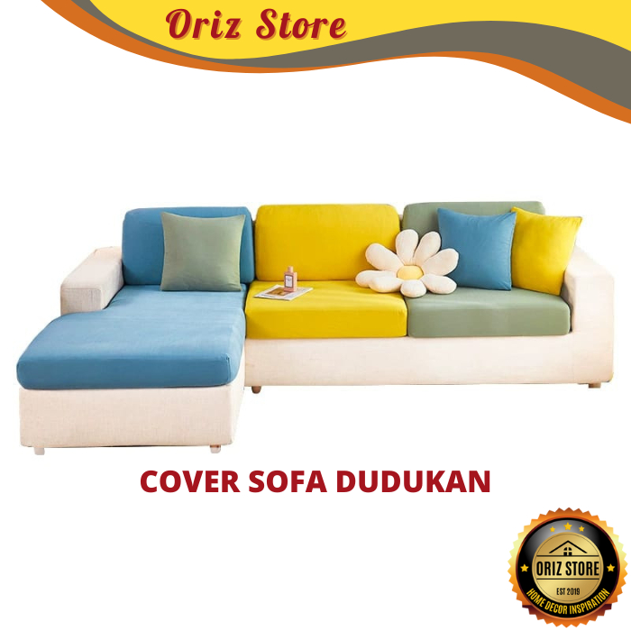 Jual Cover Sofa Sarung Dudukan / Sandaran Kotak Elastis Polos Seater S ...