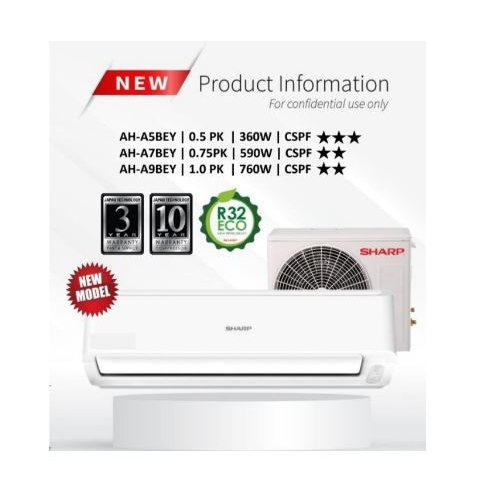 Jual AC Sharp AH-A5BEY 1/2 PK + Material + Pasang A5BEY 0,5 PK 5BEY (Depok dan sekitarnya ...