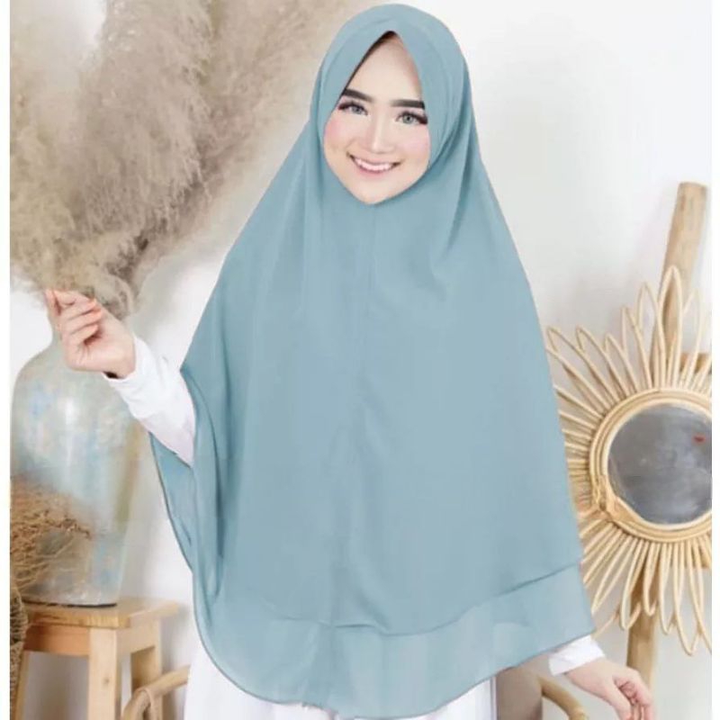 Jual (COD) Hijab Haji dan Umroh Putih KHIMAR INSTAN JUMBO SYAR'I 2 LAYER POLOS Hijab Instan ...