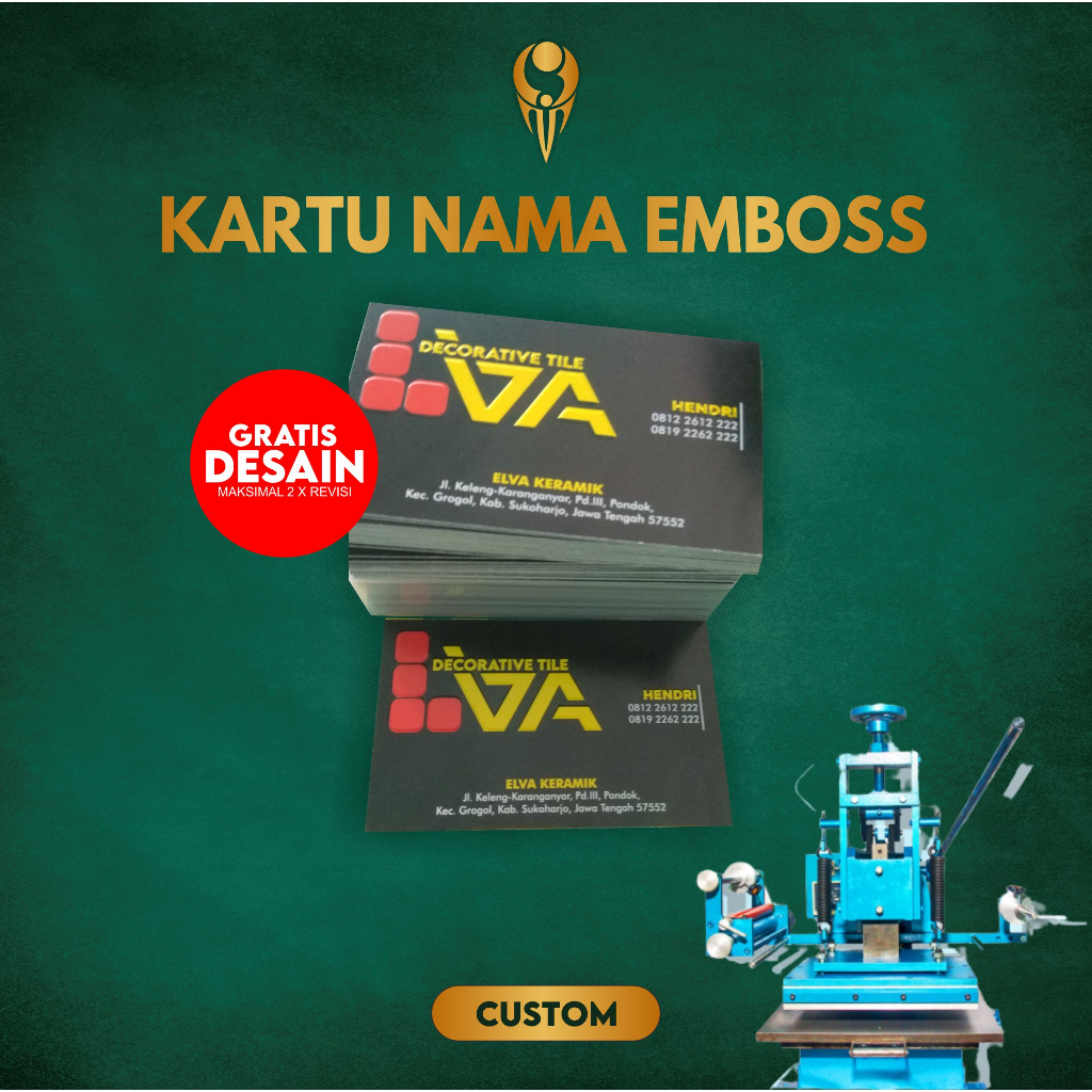 Jual KARTU NAMA EMBOSS KALANGAN KHUSUS PROFESIONAL- SOLDIMPRO | Shopee ...
