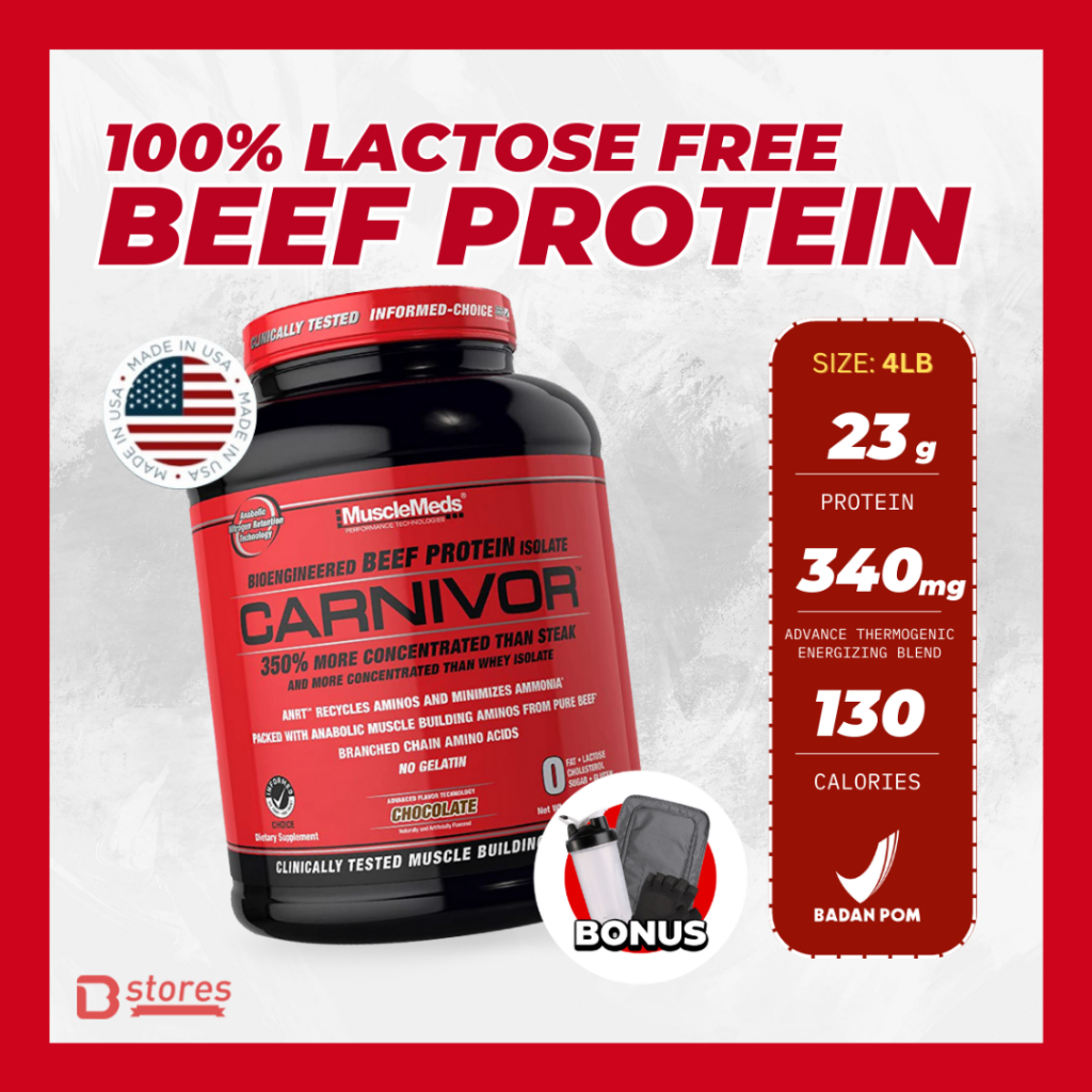 Jual MUSCLEMEDS Carnivor Whey Protein 4lb Beef Protein Bstores | Shopee ...