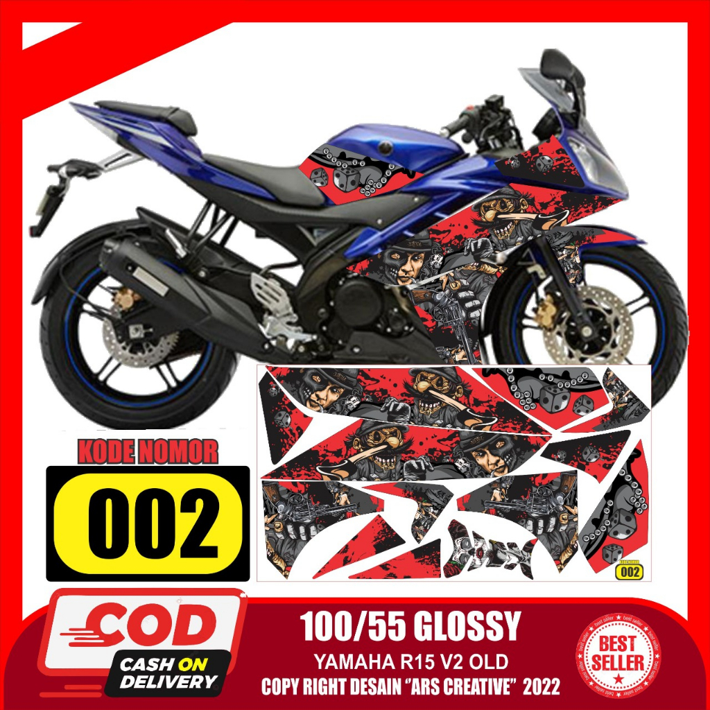Jual striping variasi Yamaha R15 V2 /stiker decal motor R15 V2 /stiker ...