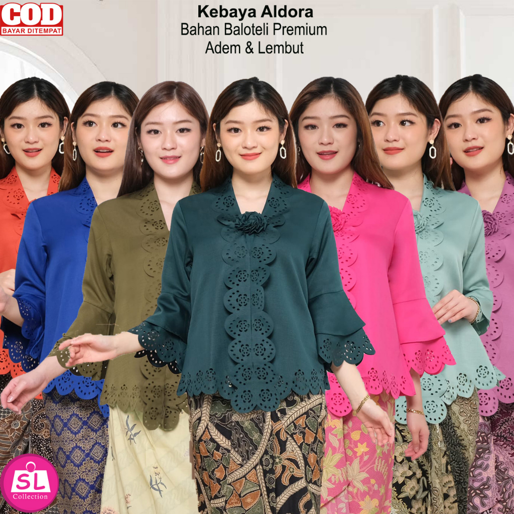 Jual Atasan Kebaya Encim Modern Terbaru Aneka Warna Bahan Baloteli ...