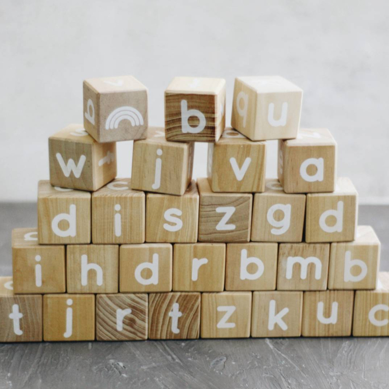 Jual Lettering and Life WHITE Alphabet and Number Wooden Blocks Balok ...