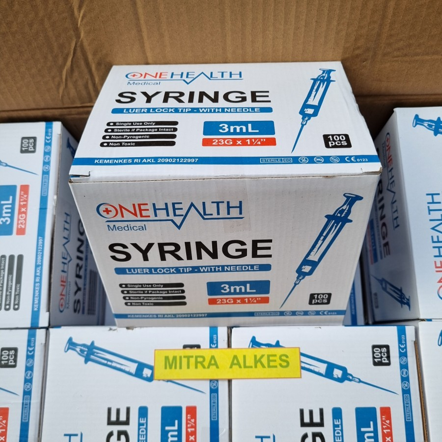 Jual Syringe 3cc OneHealth. Spuit 3 cc 3ml One Health. 3 ml OneHealt h ...