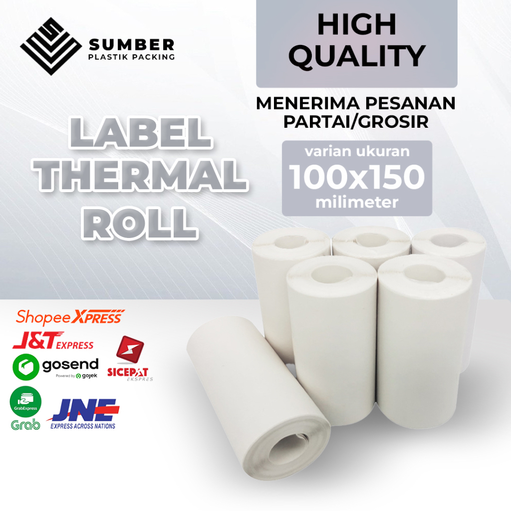 Jual LABEL THERMAL 100X150mm STICKER LABEL CONTINUOUS STICKER ONLINE THERMAL LIPAT KERTAS ONLINE ...