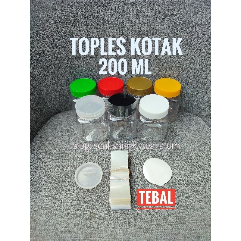Jual Toples KOTAK 200ml / Toples Plastik / Toples Sambal / Toples Jar ...