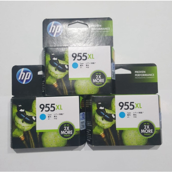 Jual HP Original Ink Cartridge 955 XL 955XL Cyan | Shopee Indonesia