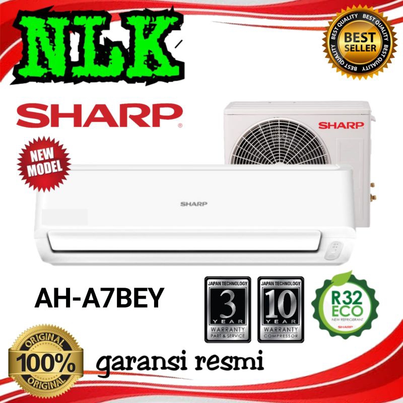 Jual AC SHARP AH-A 7 BEY GARUDA SERIES 3/4 PK R32 0.75PK GARANSI 10 TAHUN UNIT ONLY- PASANG ...