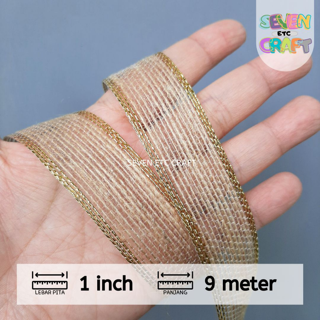 Jual Pita Goni List Emas Perak 1 inch ( 2,5 cm ) | Shopee Indonesia