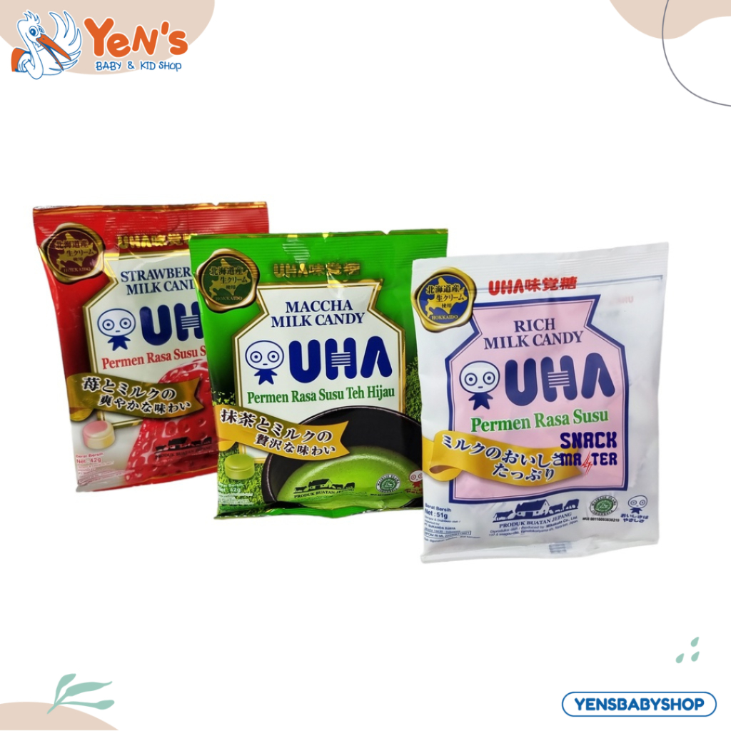 Jual UHA Milk Candy 42gr - Permen Rasa Susu Green Tea/Strawberry | Shopee Indonesia