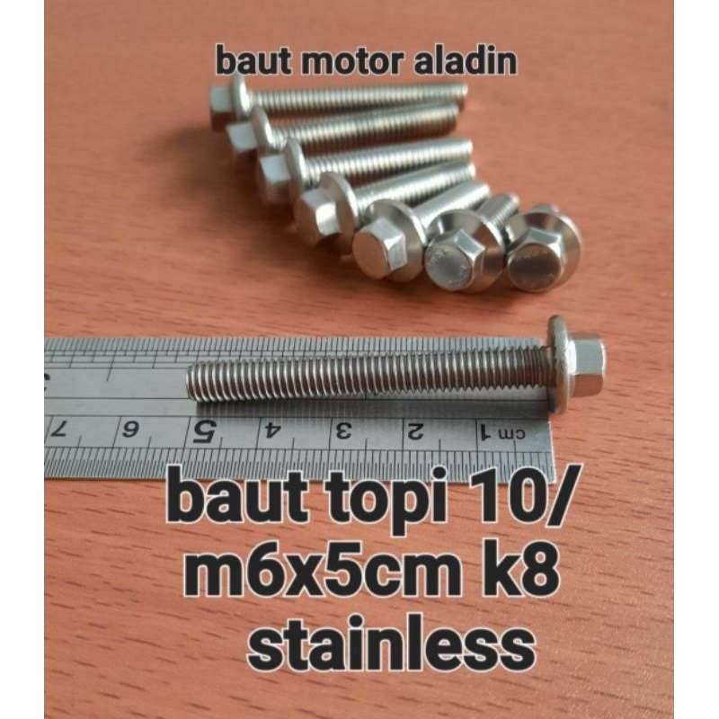 Jual Baut topi 10/M6x5cm kunci 8 stainless | Shopee Indonesia