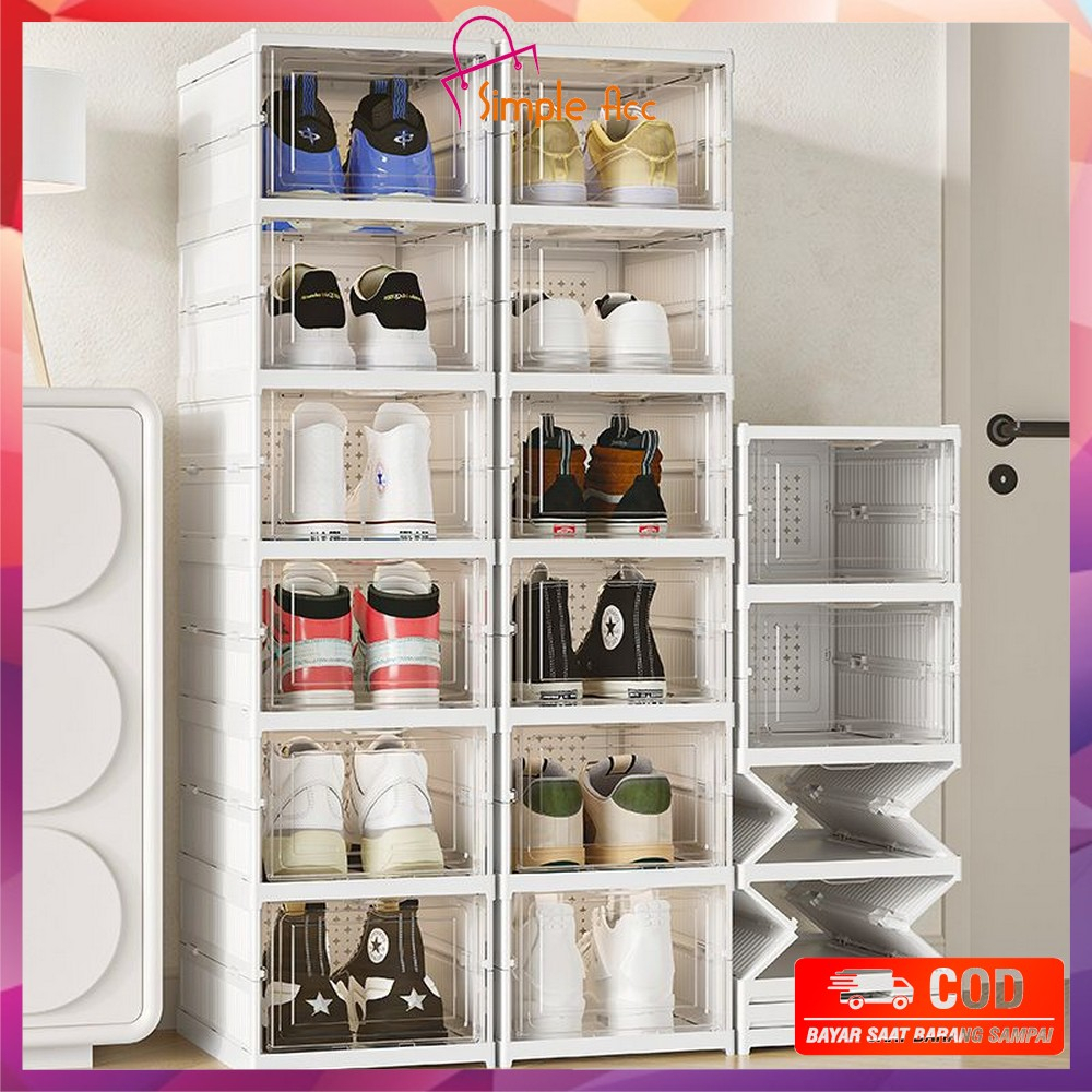 Jual DO-C867 Rak Sepatu Lipat Anti Debu Lemari Multifungsi Serbaguna ...