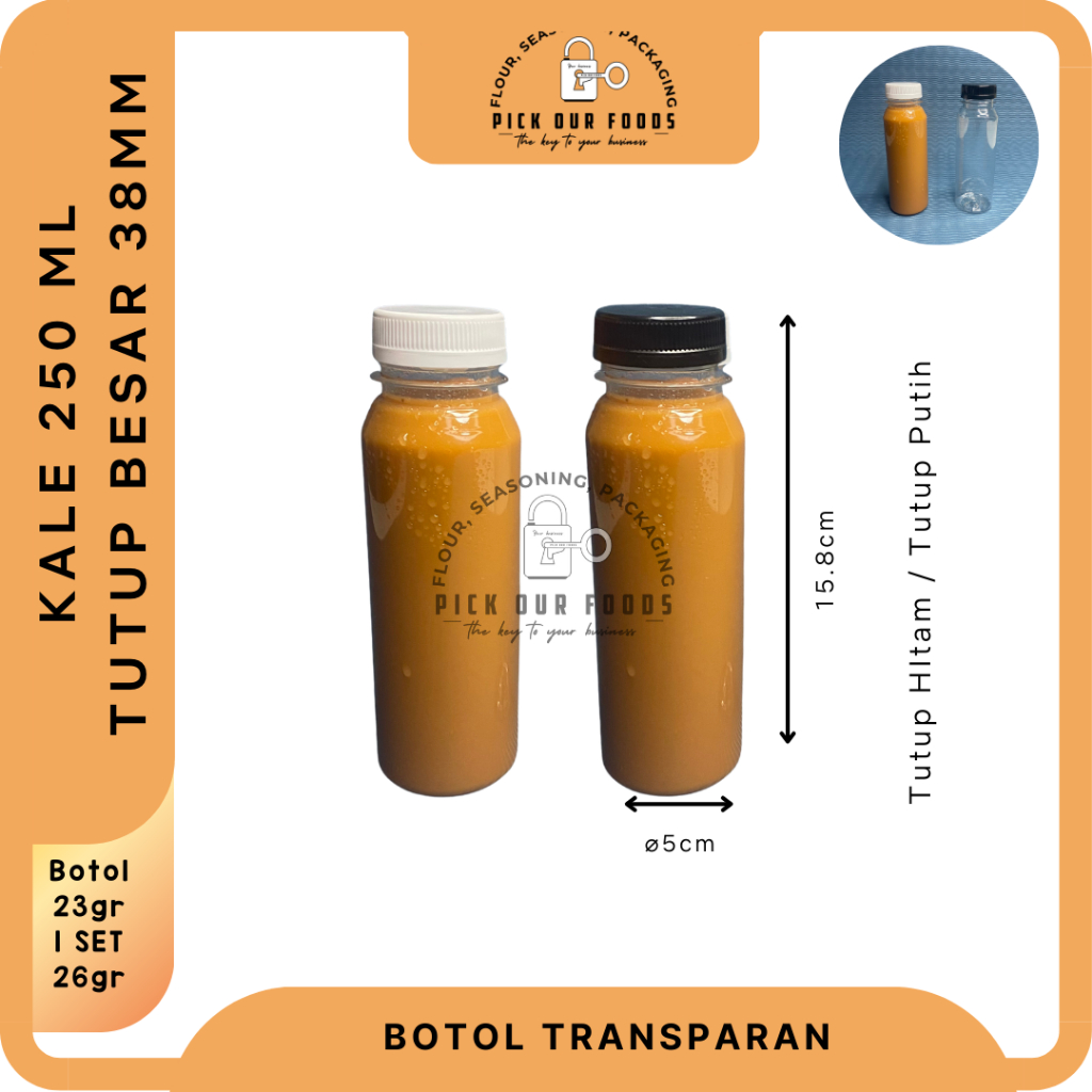 Jual Botol Kale Plastik 250 ml / Botol Jus / Botol minum / Pet / murah ...
