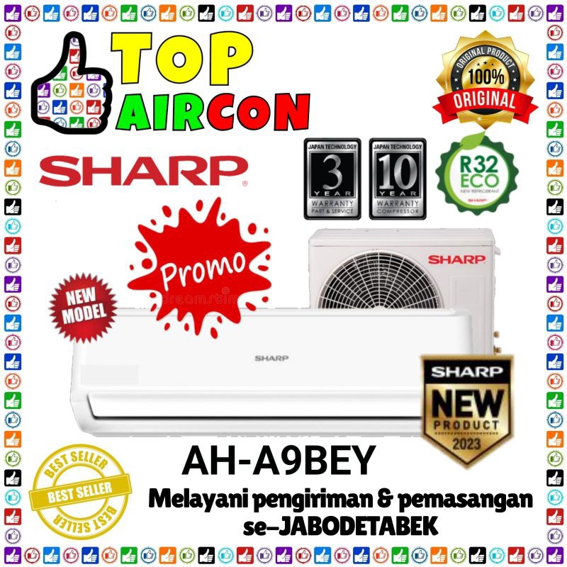 Jual AC SHARP AH - A9BEY GARUDA SERIES AC 1PK R32 AH -A9BEY HARGA + PASANG INSTALASI | Shopee ...