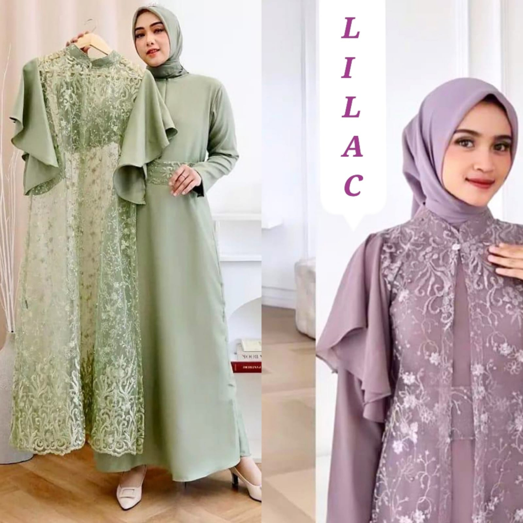 Jual Gamis Adeeva OneSet Outer Kekinian Gamis Lebaran Murah Berkualitas Gamis Brukat tulle Dress ...