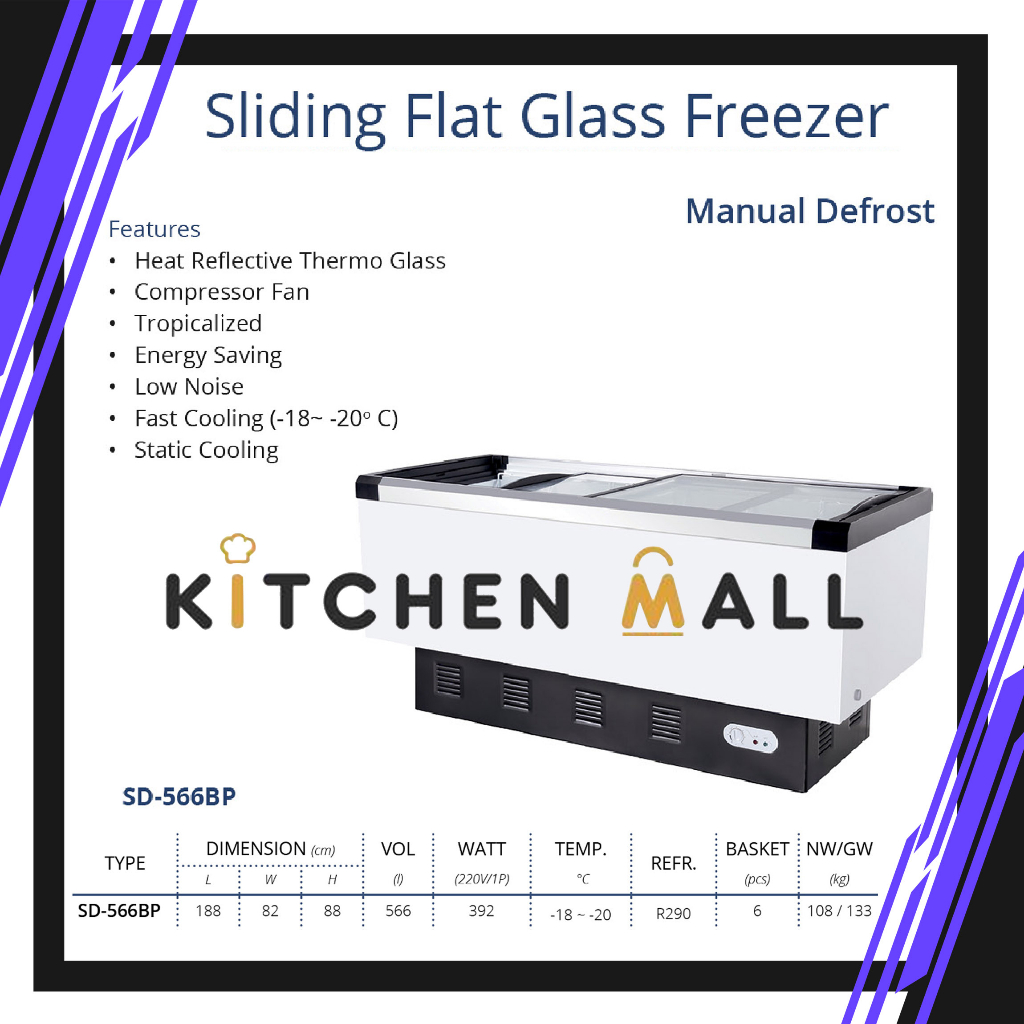 Jual GEA SD-566BP sliding flat glass freezer - freezer box pintu kaca ...