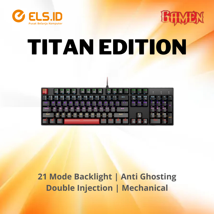 Jual Gamen Titan Edition Keyboard Gaming Mechanical 104Key No-key ...