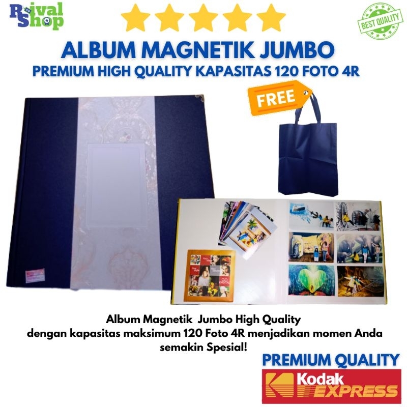 Jual ALBUM MAGNETIK JUMBO ISI 120 FOTO 4R HIGH QUALITY 10 SHEET FREE 1 ...