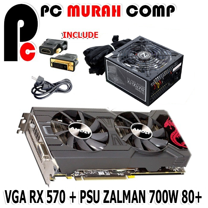 Jual VGA CARD PSU PURE POWER SUPPLY GAMING PC PAKET VGA+PSU 700W 80 ...
