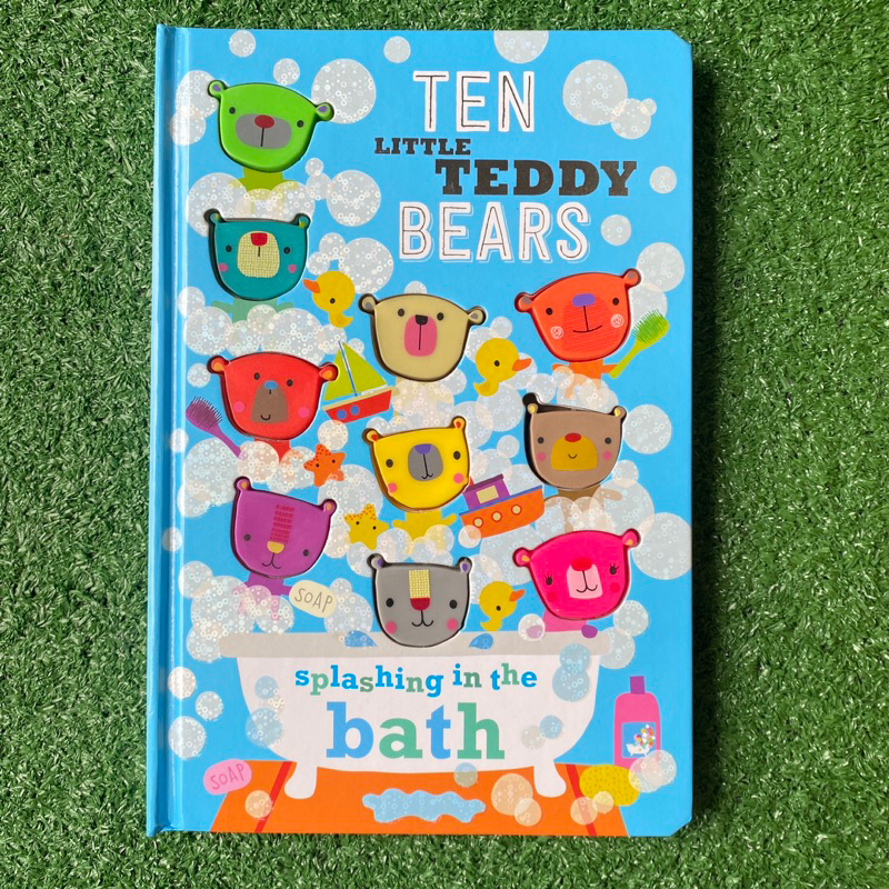 Jual Ten Little Teddy Bears counting Board Book with 10 silicone shapes ...