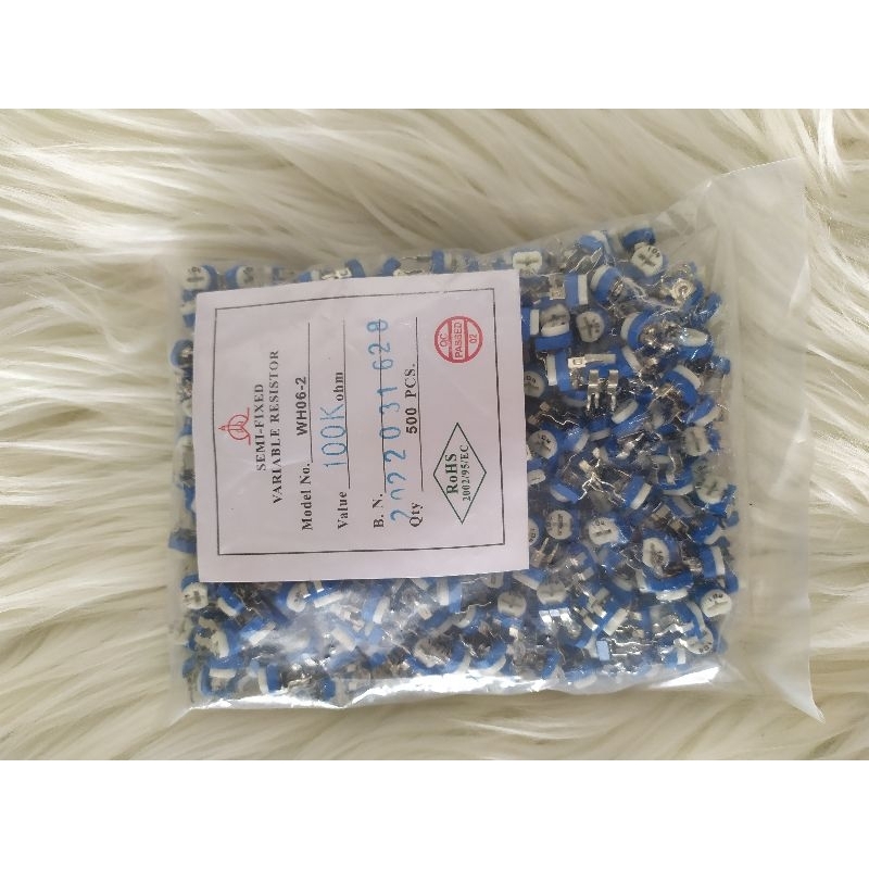 Jual 500 pcs variabel resistor trimpot trimmer 104 VR plastik 100k ...