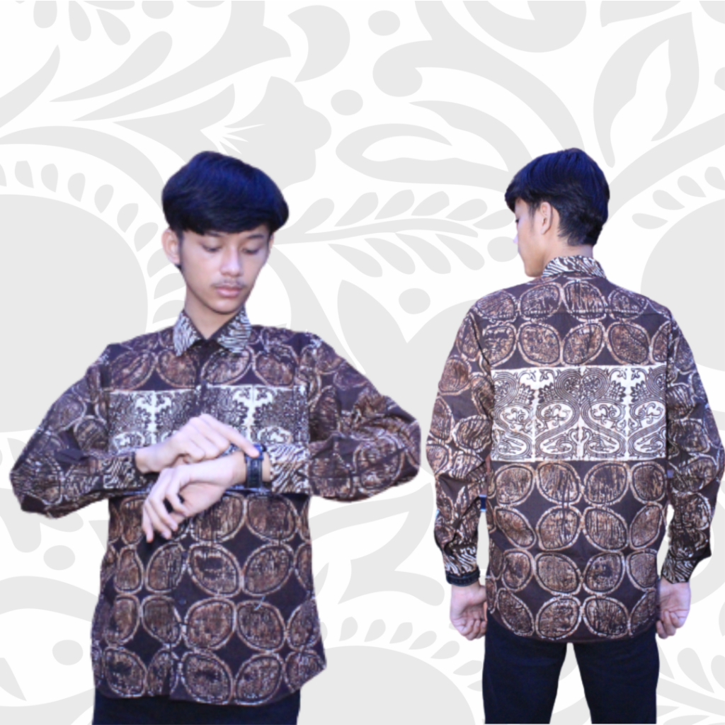 Jual Merapi Batik - Baju Batik Cap Pria Lengan Panjang Slimfit Cocok ...