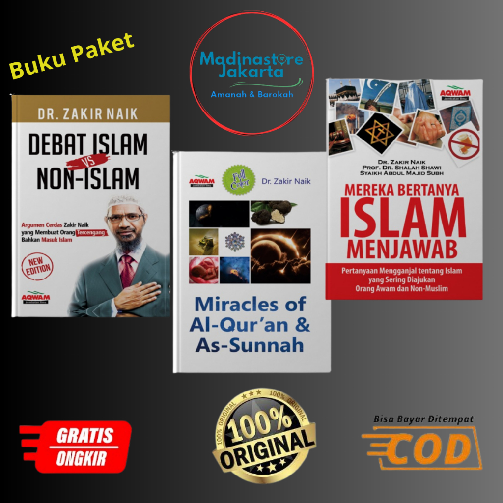 Jual Buku Paket Seri Zakir Naik 3 jilid miracles al-quran,| mereka ...