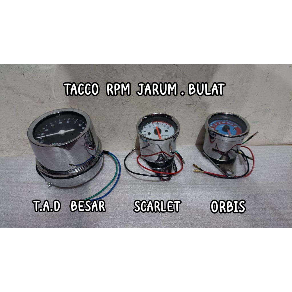 Jual Tachometer RPM bulat chrome universal | Shopee Indonesia