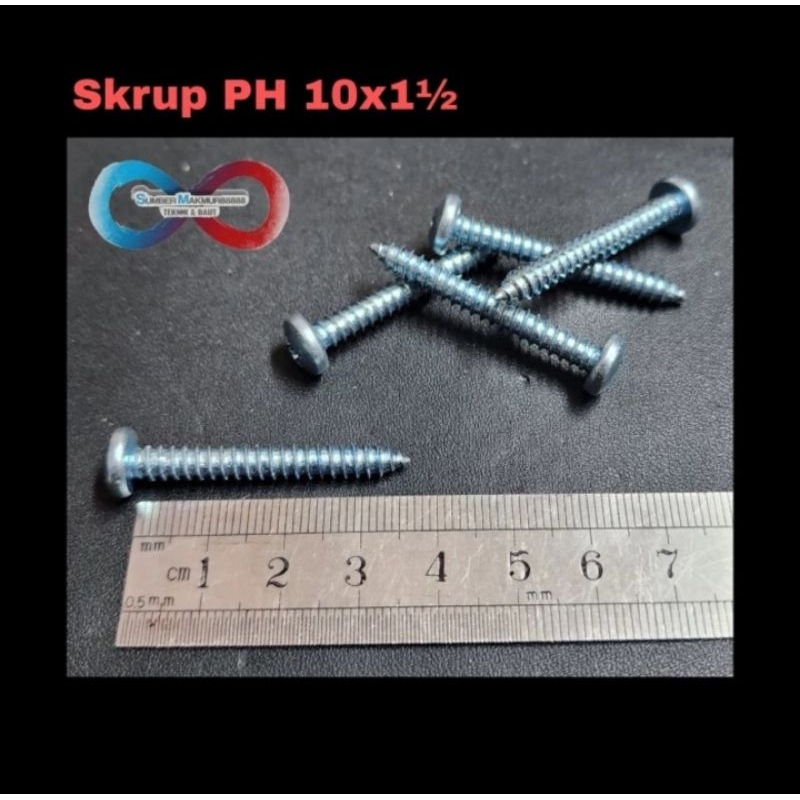 Jual skrup tapping screws (PH) 10x1 1/2 inch per 100pcs | Shopee Indonesia