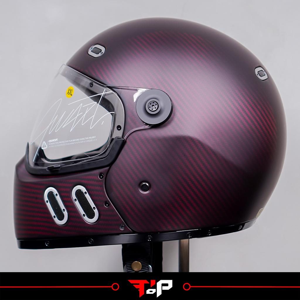 Jual QWART PHOENIX HELMET CARBON MATTE SYRAH BURGUNDY FULL/HALF FACE ...