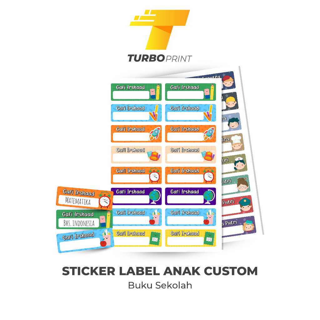 Jual STICKER LABEL NAMA BUKU / STIKER TEMPELAN NAMA ANAK / CUSTOM ...