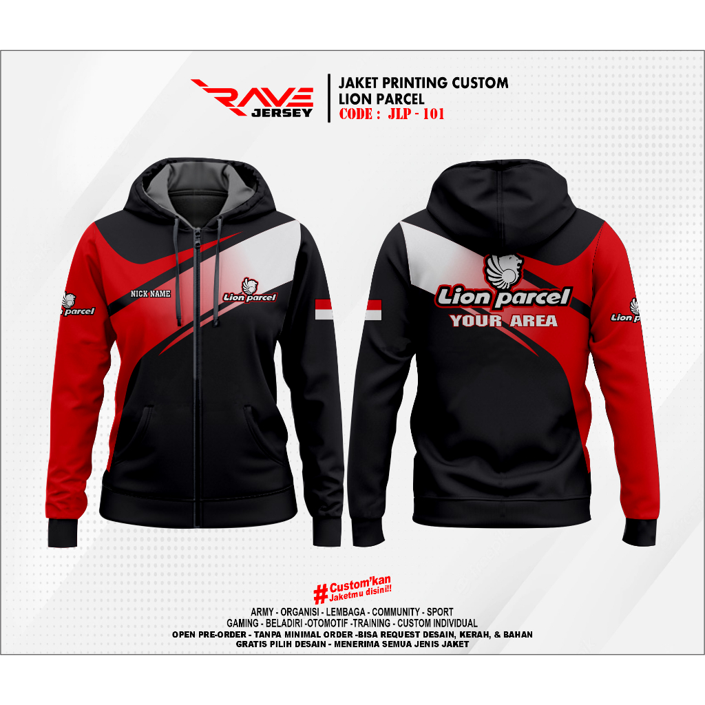 Jual JAKET KURIR LION PARCEL FULL PRINTING SUBLIMATION CUSTOM (DESAIN ...