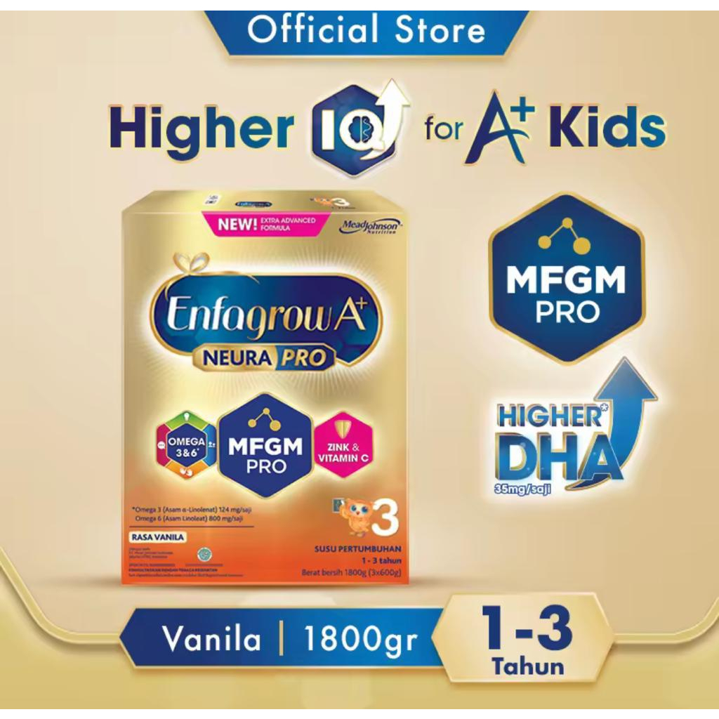 Jual Enfagrow 3 / A+ 3 / A 3 Vanila 1800gr NEURA PRO / 1800 Gram ...