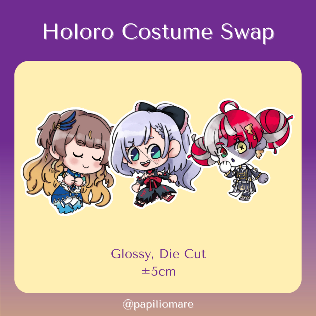 Jual Holoro Costume Swap Stickers (Pavolia Reine, Kureiji Ollie, Anya ...