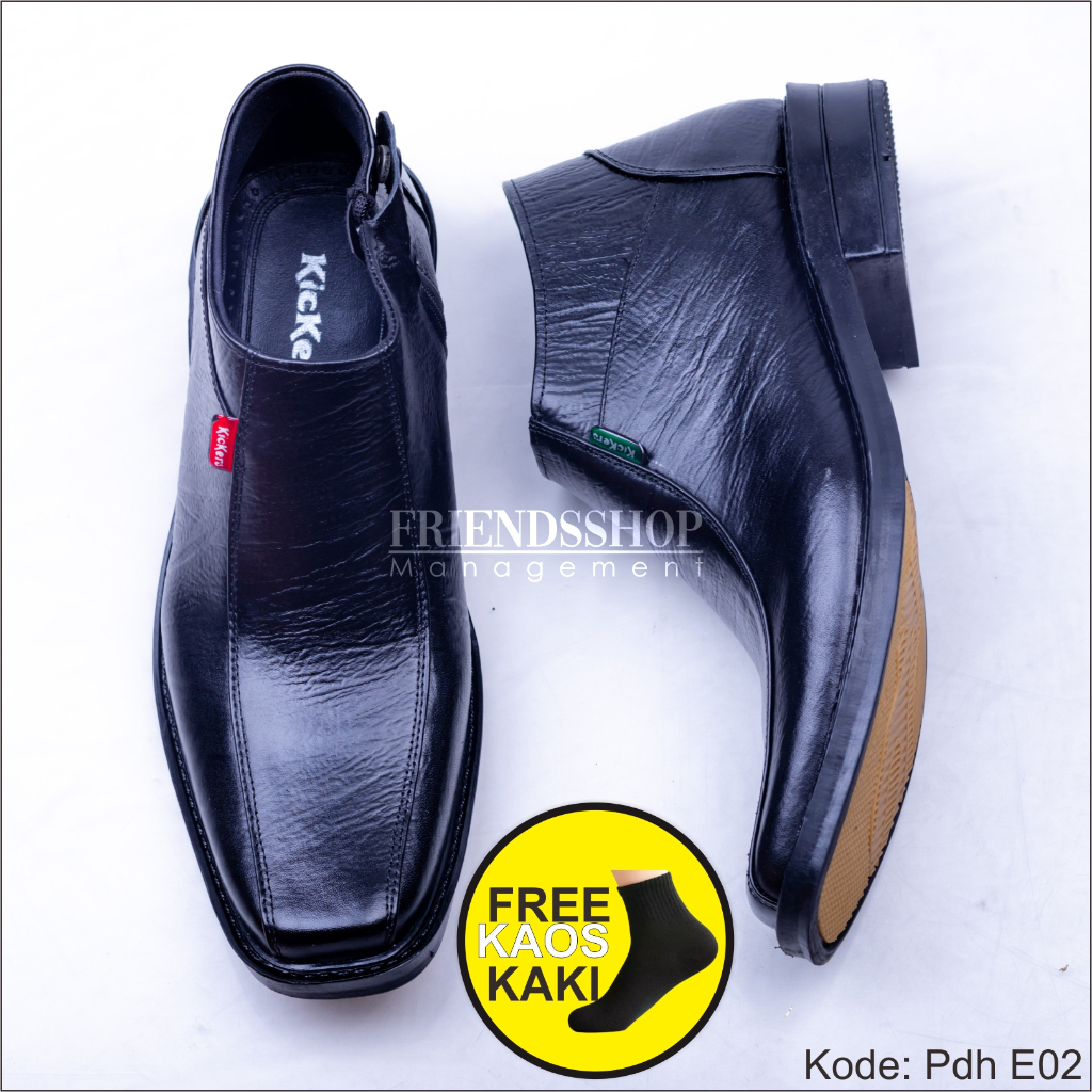 Jual Sepatu PDH Pantofel Boots Pria Kickers 100% Kulit Sapi ASLI Model ...
