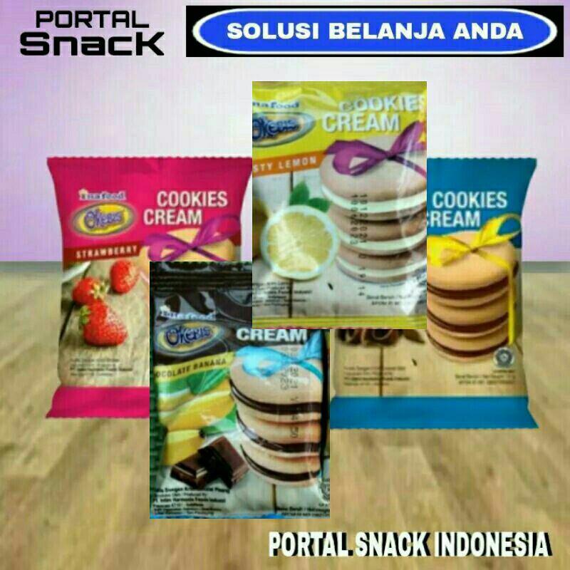Jual OKEBIS COOKIES CREAM inafood renceng 10 pcs | Shopee Indonesia
