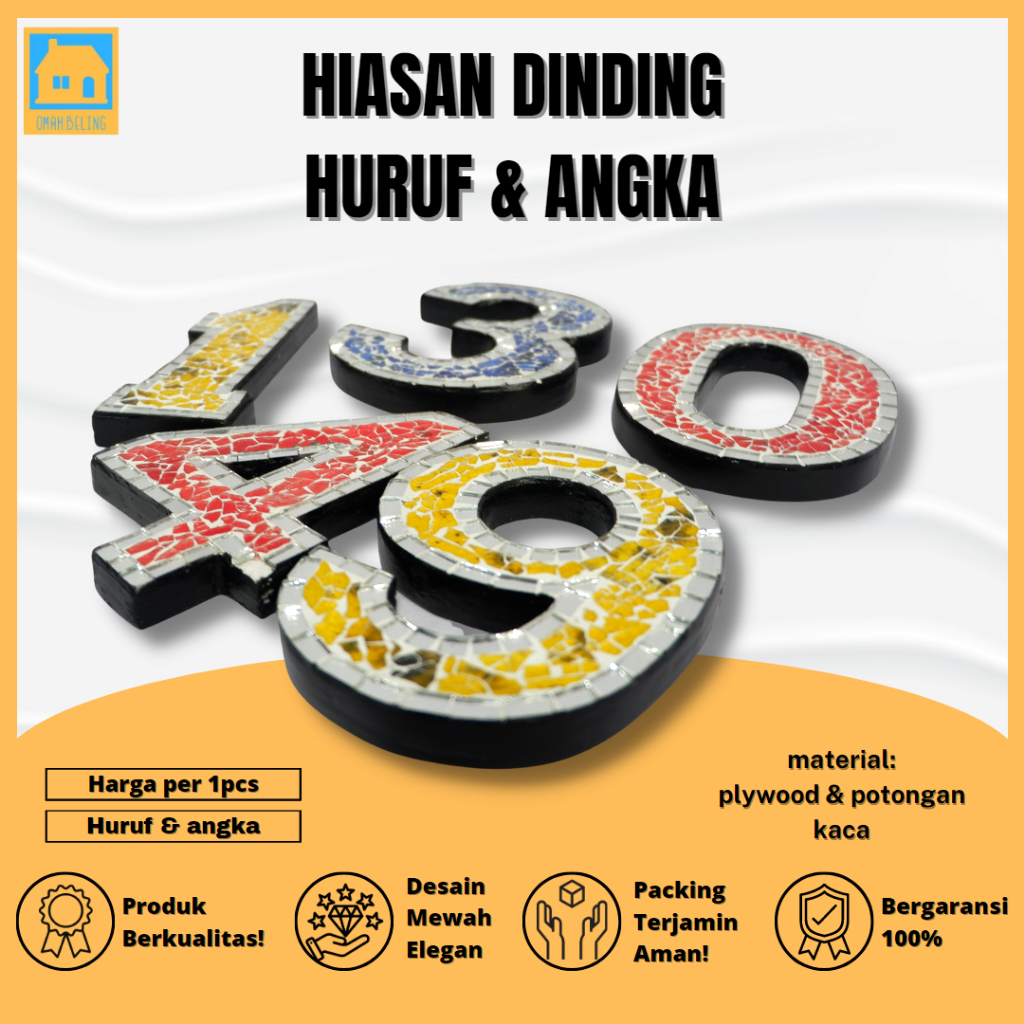 Jual Wall Decor Huruf Angka / Hiasan Dinding Huruf Timbul / Dekorasi ...