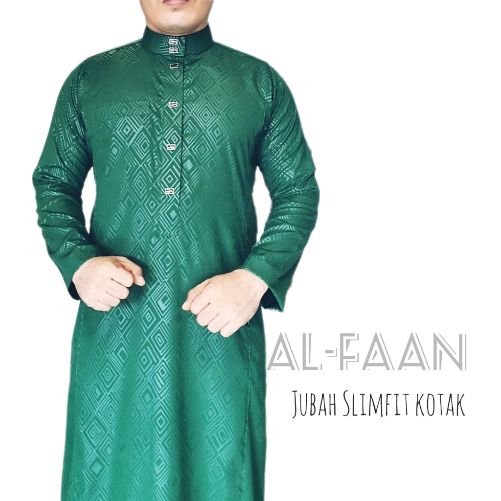 Jual Jubah Slimfit Motif Kotak Jubah pria muslim jubah gamis alfaan ...
