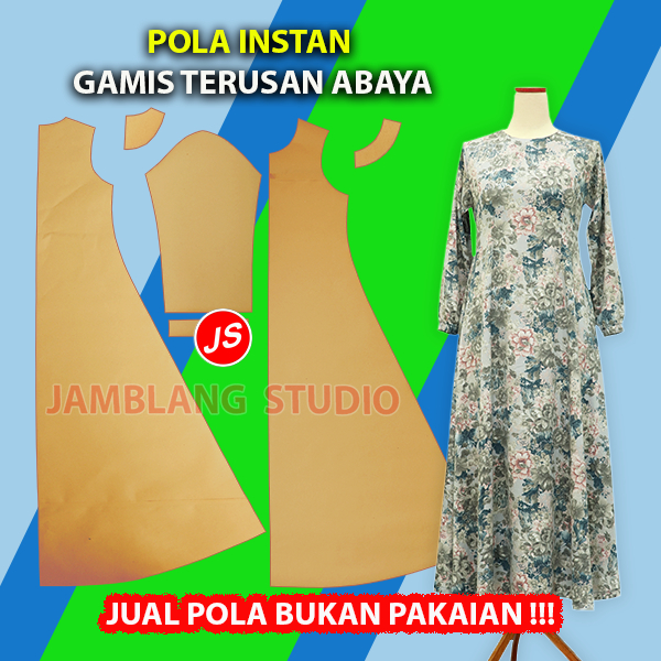 Jual Pola Instan Gamis Terusan Abaya Dewasa All Size [ 9 Size XXS-4XL ] Semua Ukuran Jamblang ...