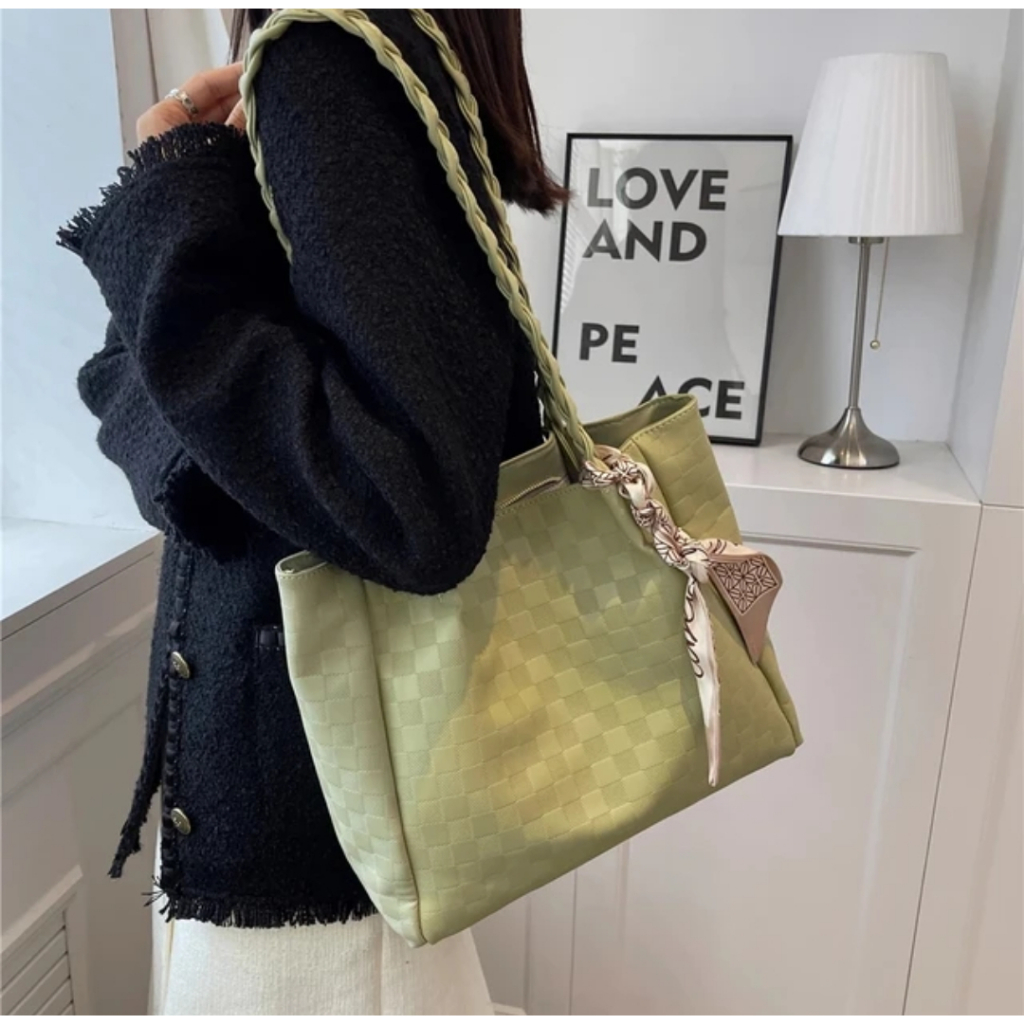 Jual Tote Bag Wanita - Tas Wanita Korea (free syal) - Tas Bahu Wanita ...