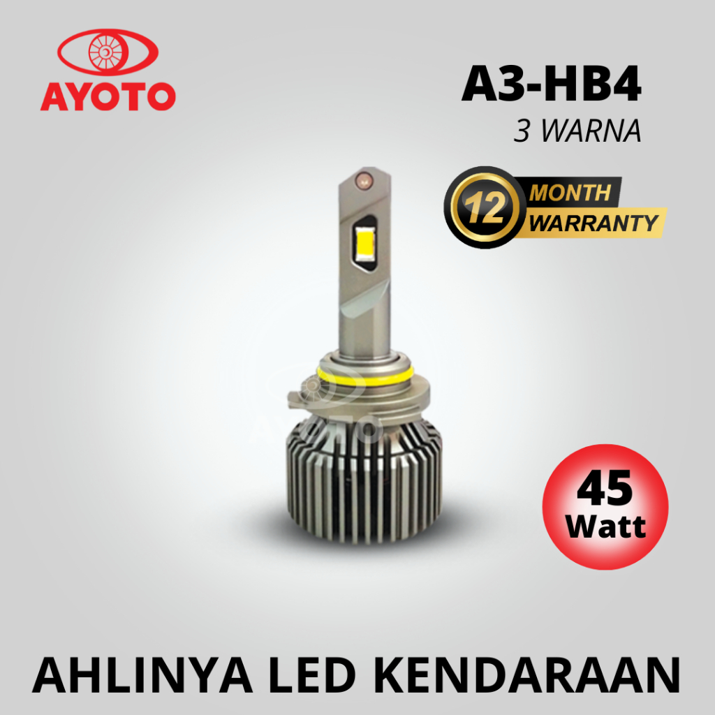 Jual 2 PCS ( Sepasang ) Lampu Mobil Led utama kabut Headlamp Foglamp Socket HB4 AYOTO Single ...