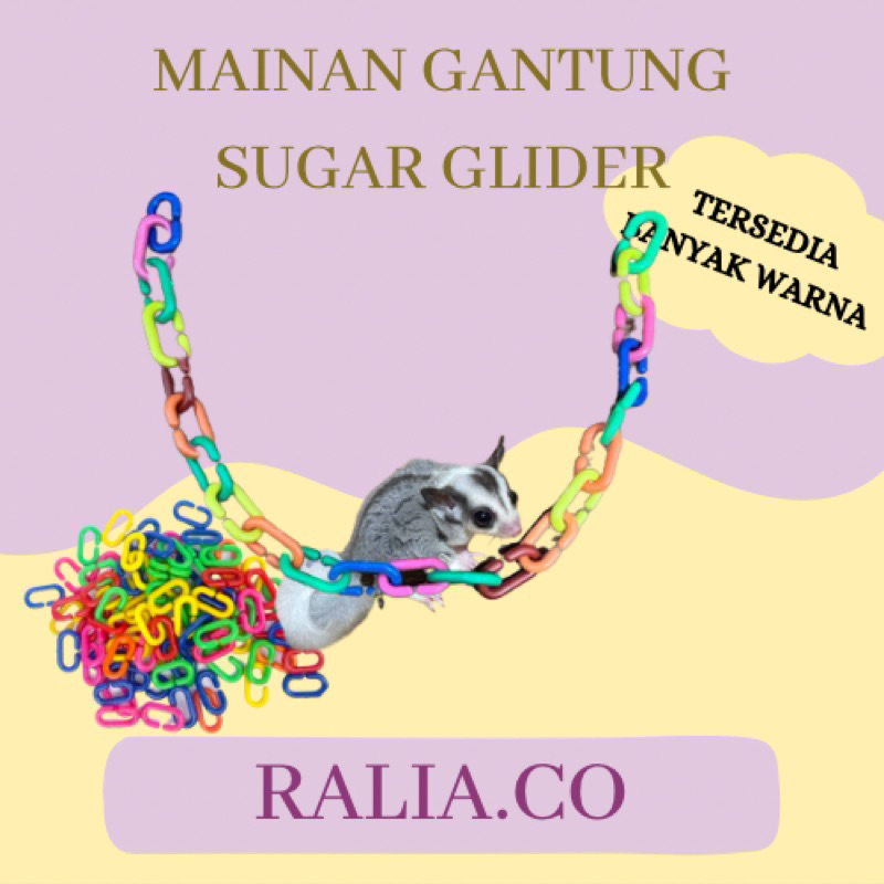 Jual Mainan Sugar Glider Rantai Oval Penghias Kandang Mainan burung ...