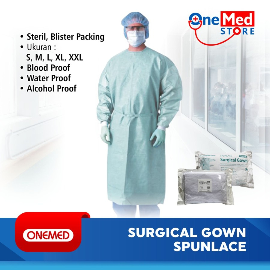 Jual Baju Operasi Surgical Gown Spunlace OneMed OB | Shopee Indonesia